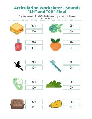 Speech Therapy, CH and SH Sounds, Speech Therapy Materials, Speech ...
