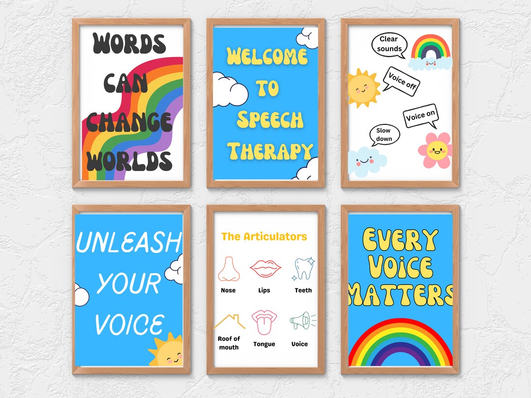 Sunshine and Rainbows Speech Therapy Decor Bundle, Speech Classroom ...