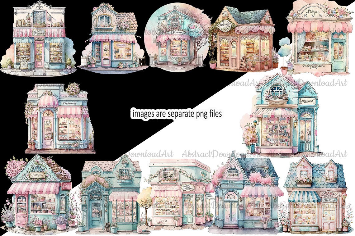 Cute Lovely Boutiques Clipart Adorable Shop Cute Store Digital ...