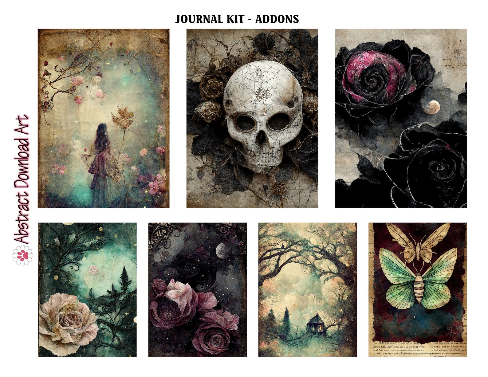 Dark Grunge Forest Junk Journal Kit Printable Journal Pages - Etsy