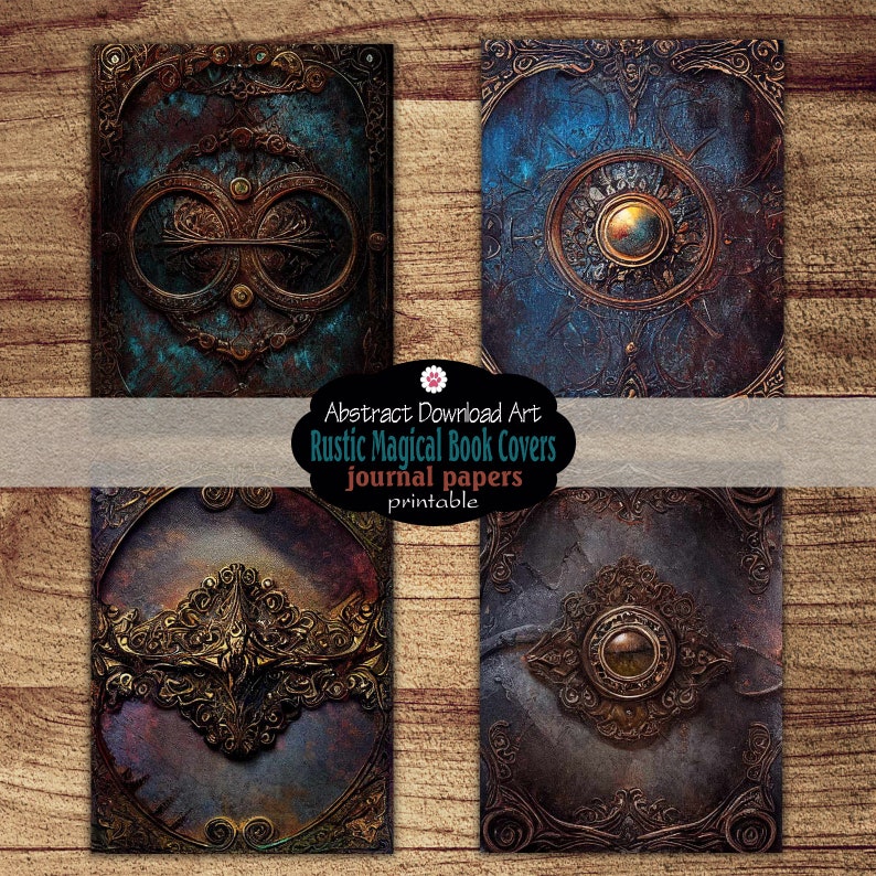 Rustic Magical Book Covers Junk Journal Papers Printable - Etsy