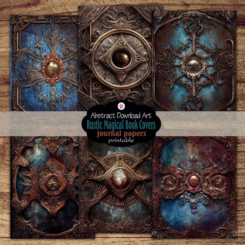 Rustic Magical Book Covers Junk Journal Papers Printable - Etsy