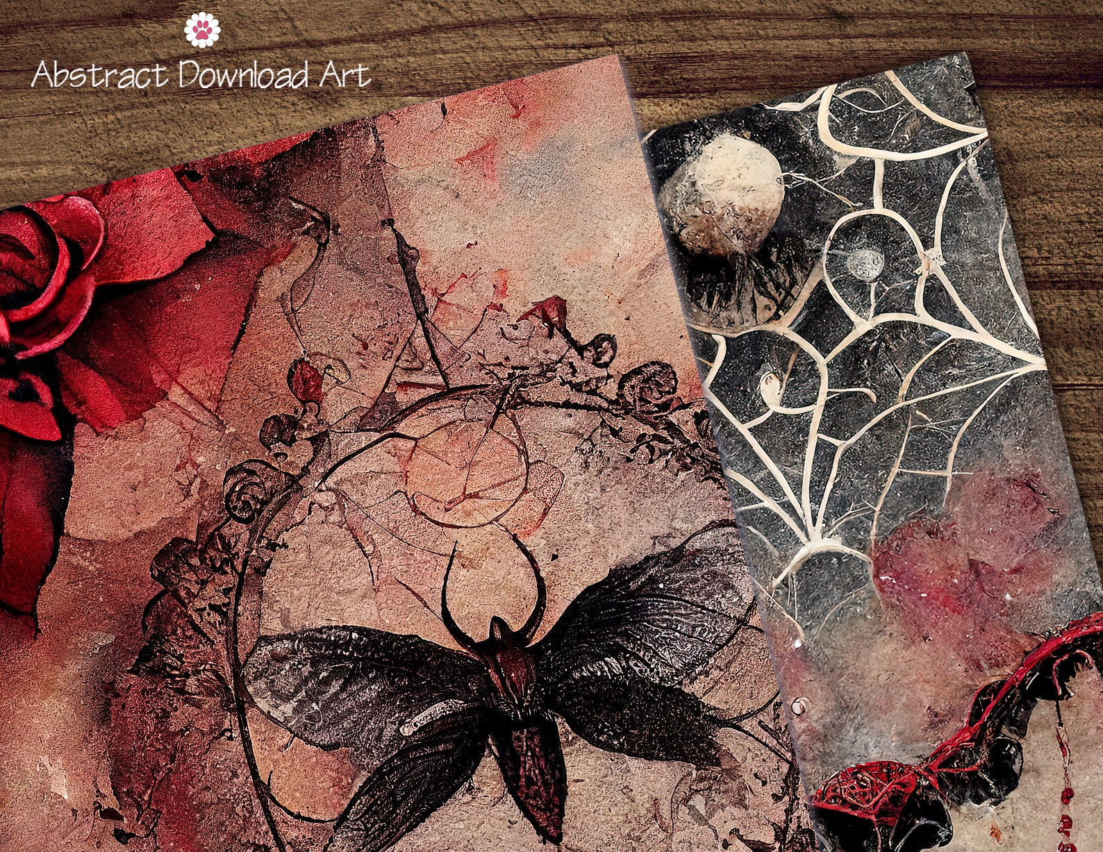 Dark Red Roses Junk Journal Papers Printable Journal Pages - Etsy