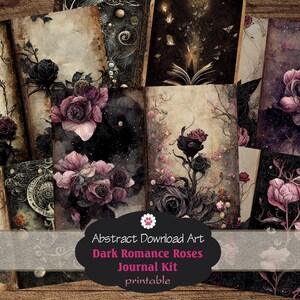 Dark Romance Roses Junk Journal Kit, Digital Download, Printable Pages ...