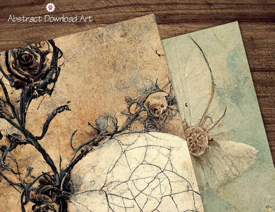 Gothic Romance Dark Roses Junk Journal Papers Printable - Etsy