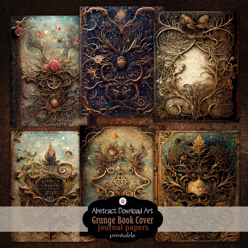 Grunge Book Cover Ephemera Craft Papers Junk Journal - Etsy