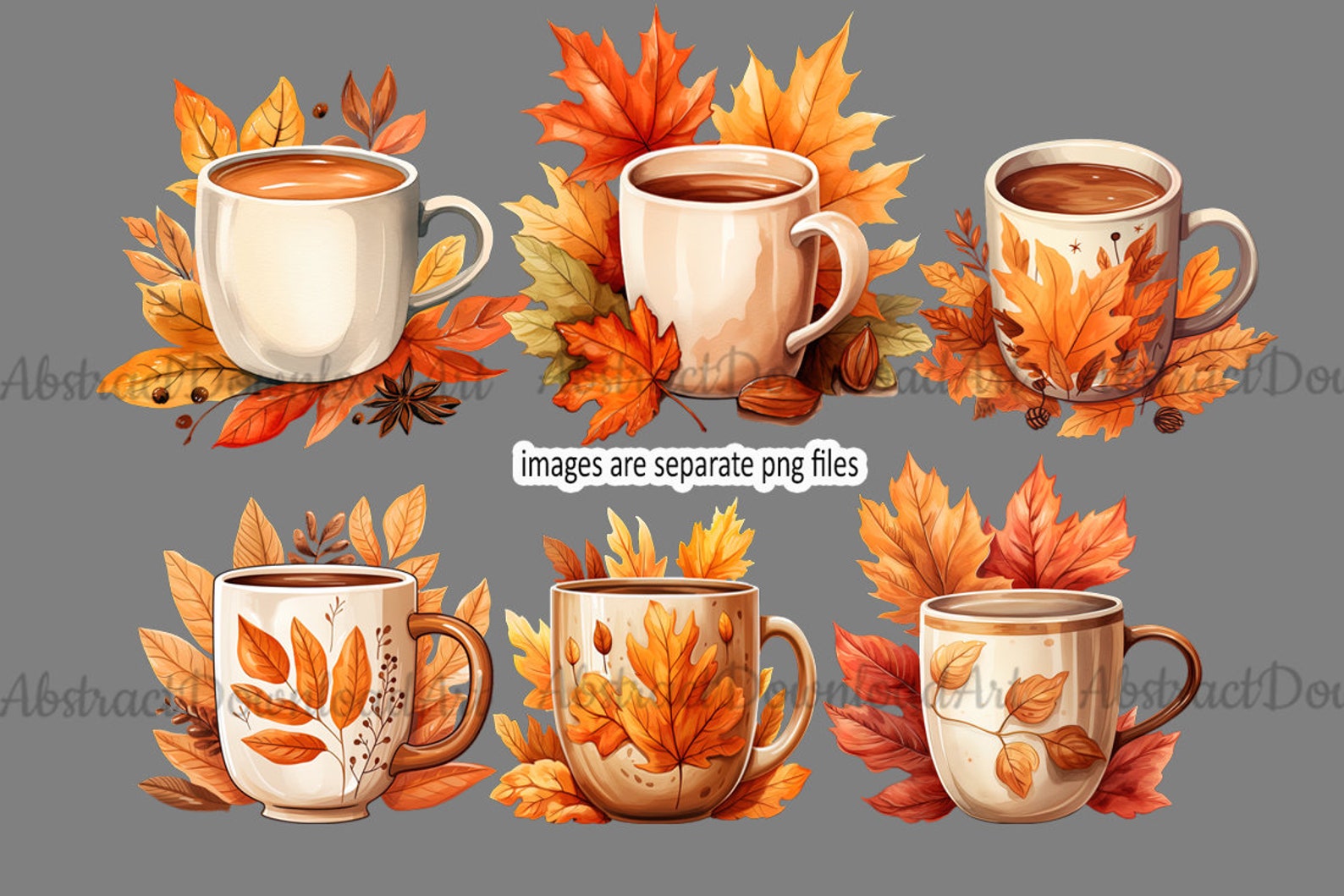 Cozy Fall Coffee Clipart Autumn Café Autumn Leaf Digital - Etsy