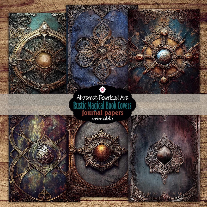 Rustic Magical Book Covers Junk Journal Papers Printable - Etsy