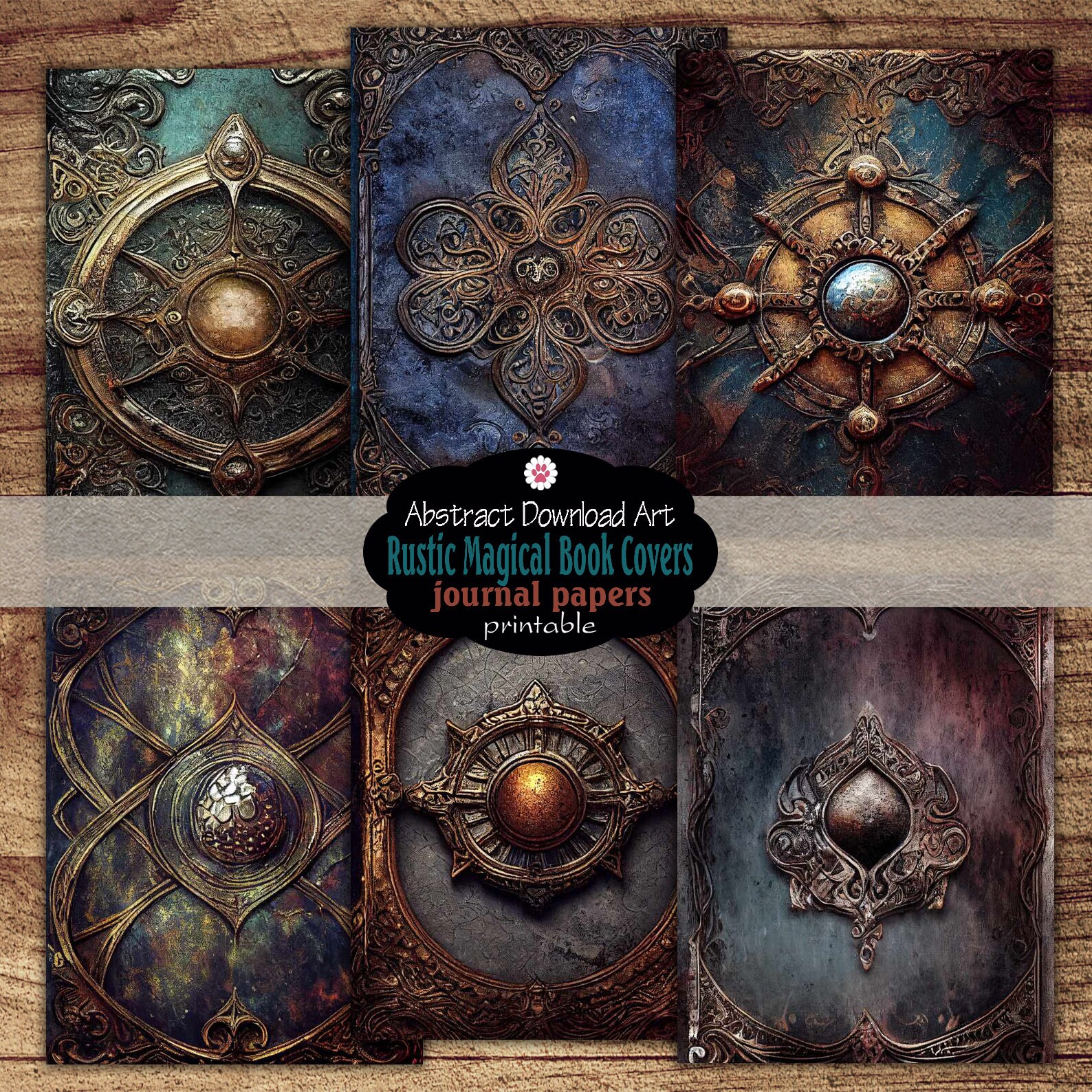 Rustic Magical Book Covers Junk Journal Papers Printable - Etsy