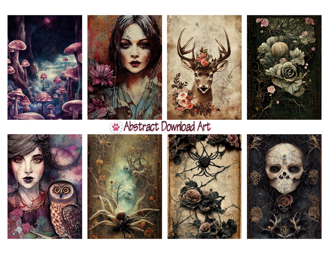 Dark Grunge Forest Junk Journal Kit Printable Journal Pages - Etsy