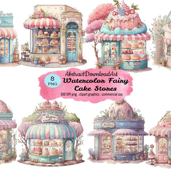 Watercolor Bakery Clipart - Etsy