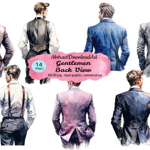Gentlemen Back View Clipart Attractive Man Side Look and Back Look ...