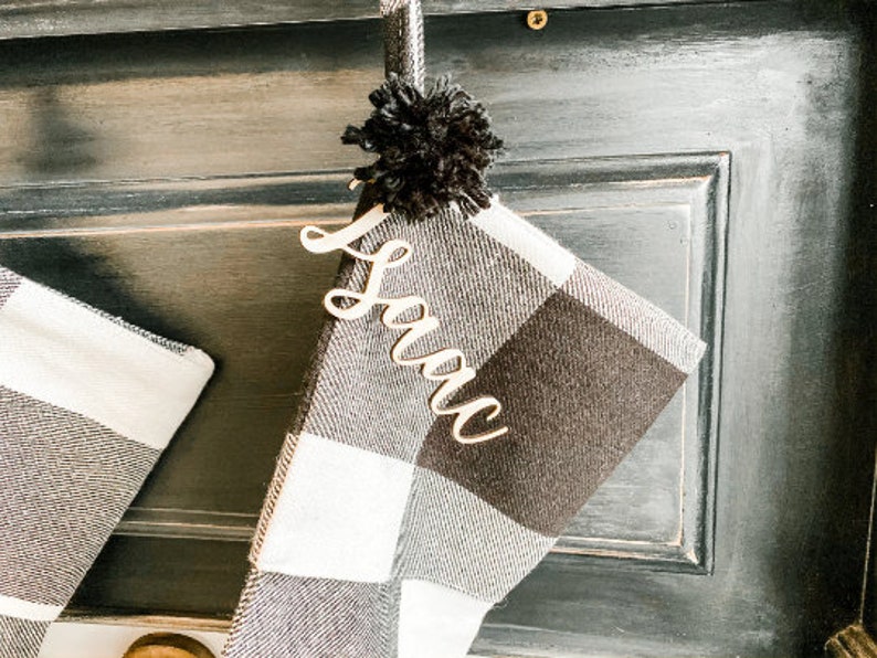 Small Name Cutouts Stocking Stockings Wood Names Stocking - Etsy