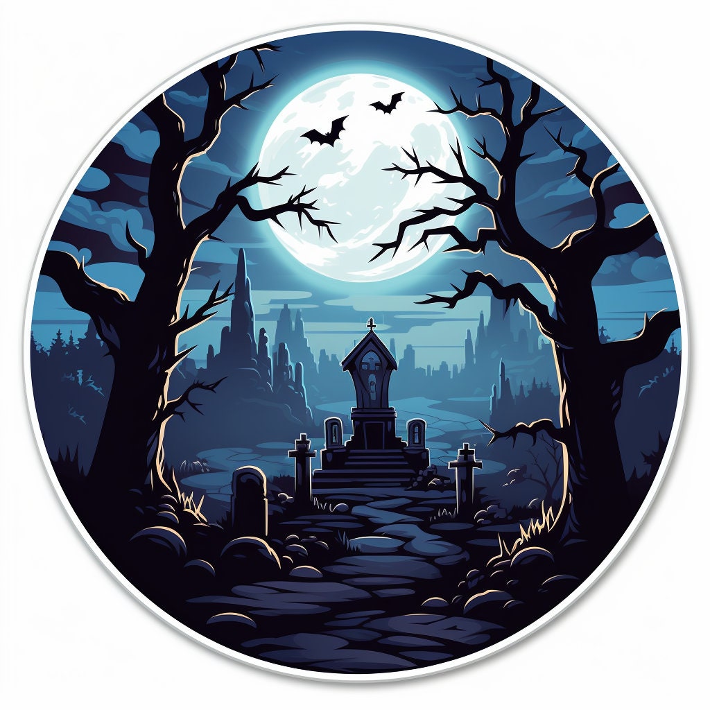 Goth Graveyard Sticker Black and White Aesthetic Sticker Cool Goth ...