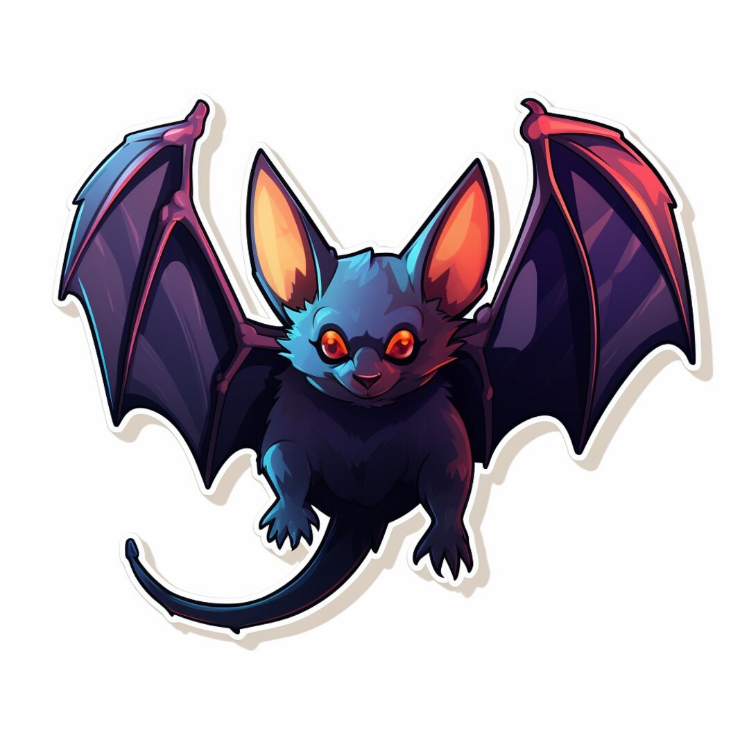 Goth Bat Sticker - Halloween Decoration - Cool Goth Sticker - Bat ...