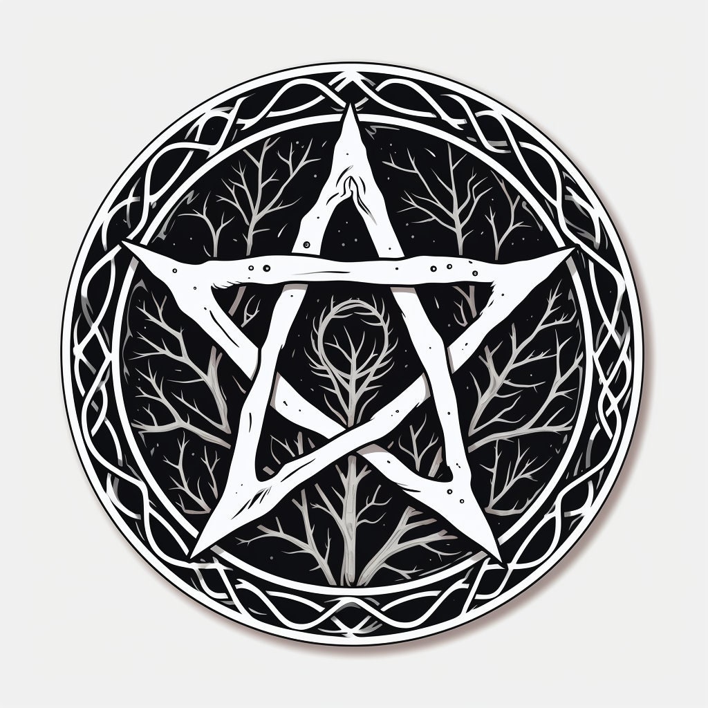 Vintage Gothic Symbol Sticker: Black and White, Waterproof, Removable ...