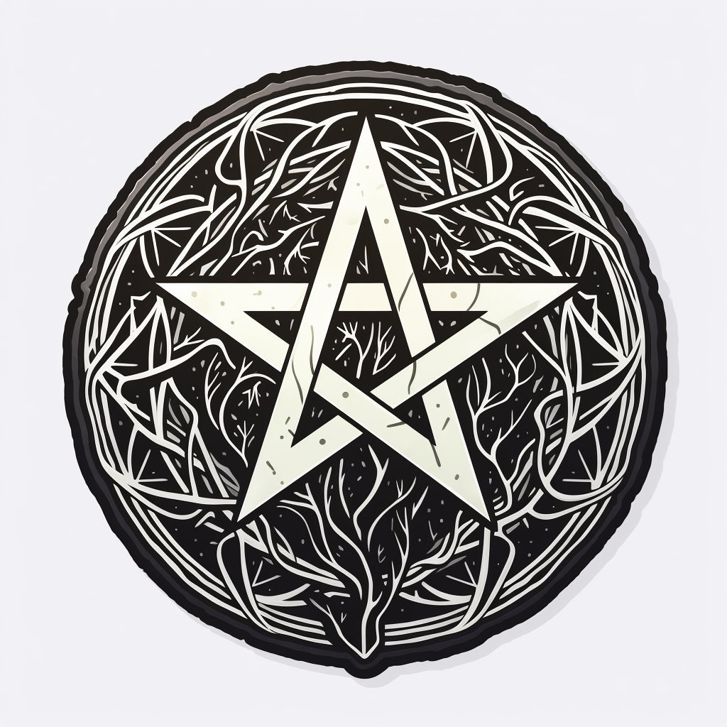 Vintage Gothic Symbol Sticker: Black and White, Waterproof, Removable ...