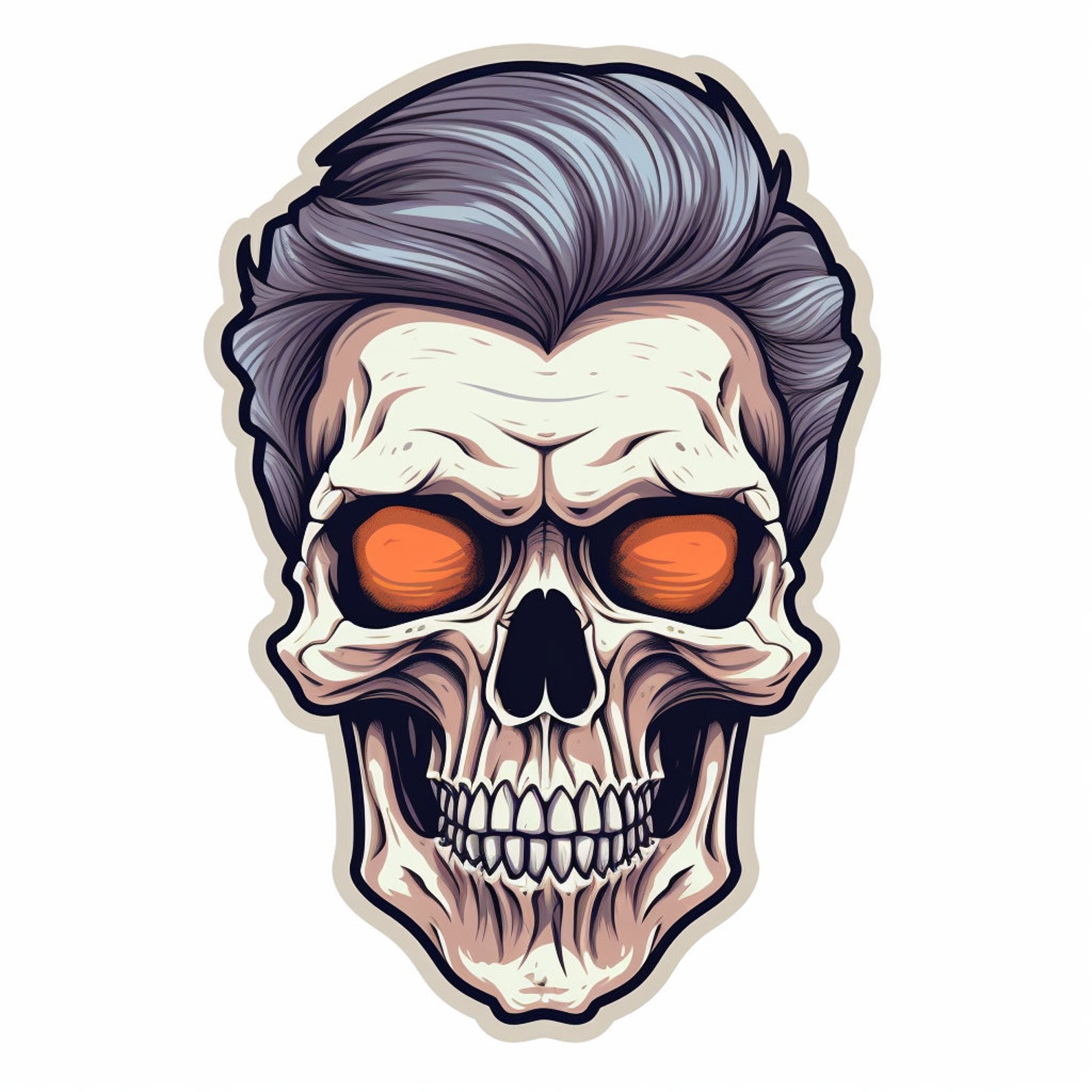 Gothic Skull Sticker: Death's Head, Waterproof, Removable, 3 Inch Vinyl ...