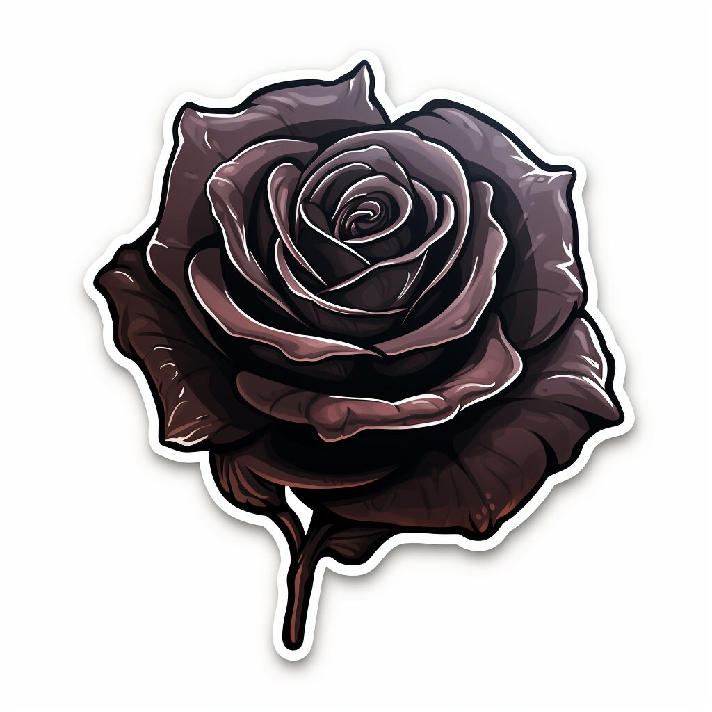 Vintage Gothic Rose Sticker: Black and White, Waterproof, Removable, 3 ...