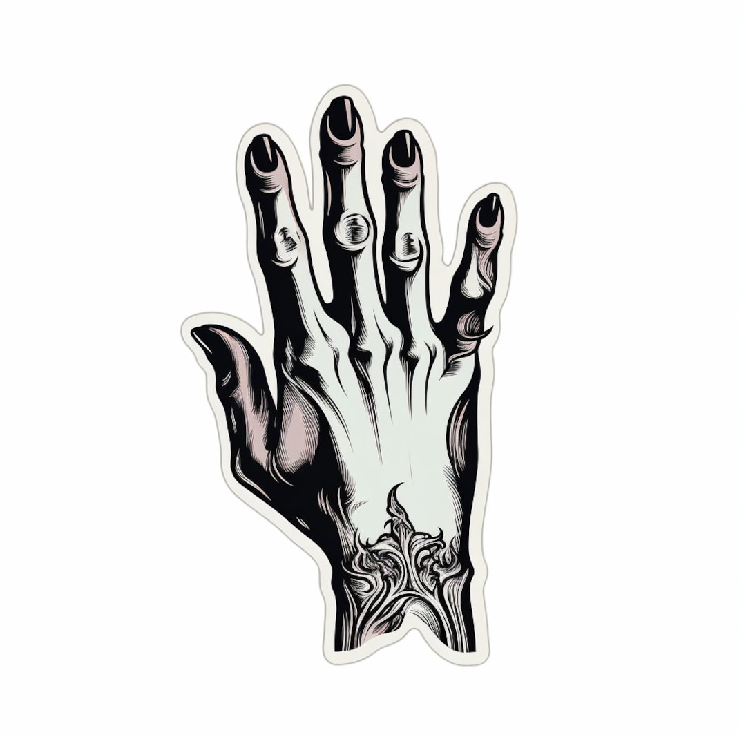 Goth Hand Sticker - Black and White Aesthetic Sticker - Cool Goth ...