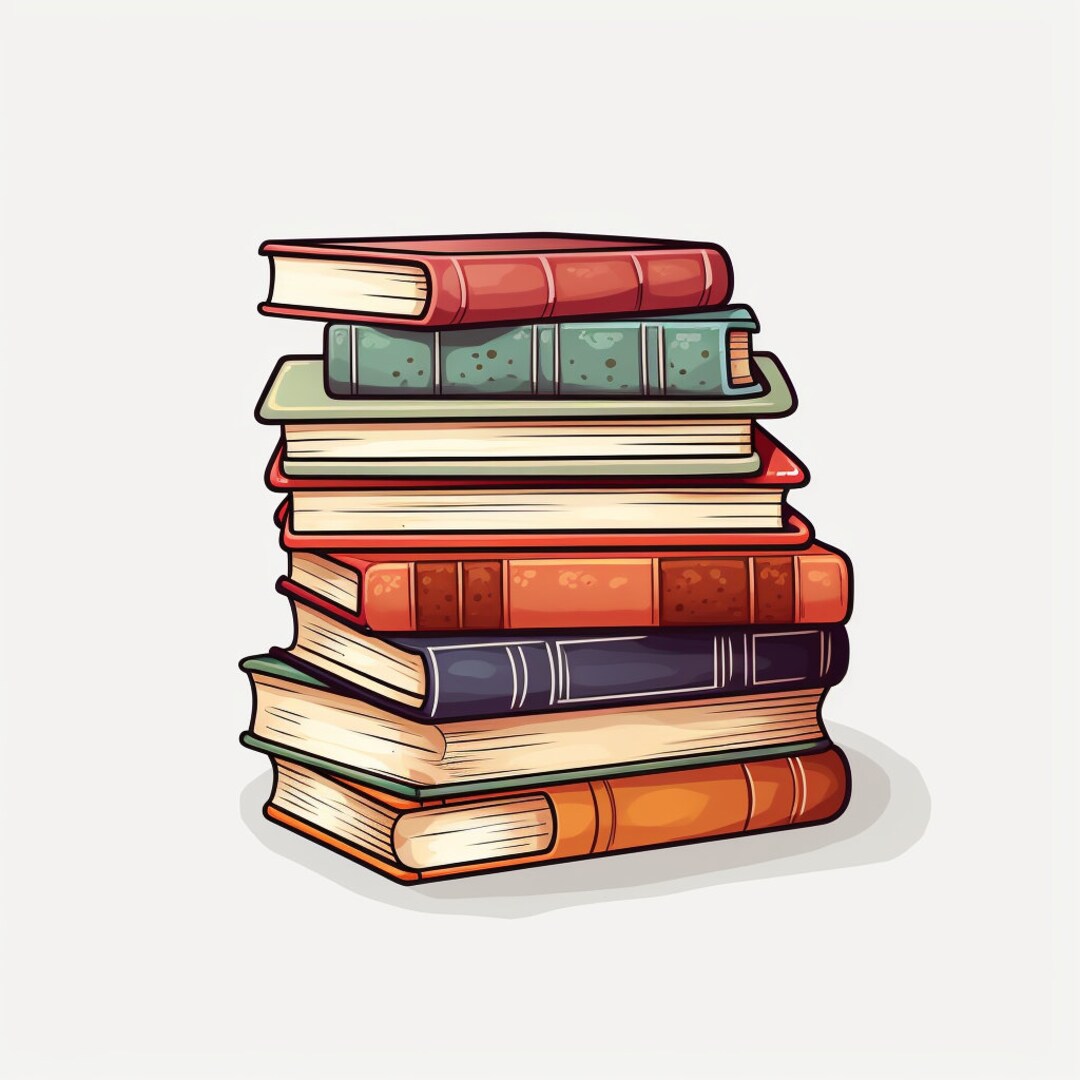 Colorful Stack of Books Stickers: A Fun Way to Add Some Literary Flair ...