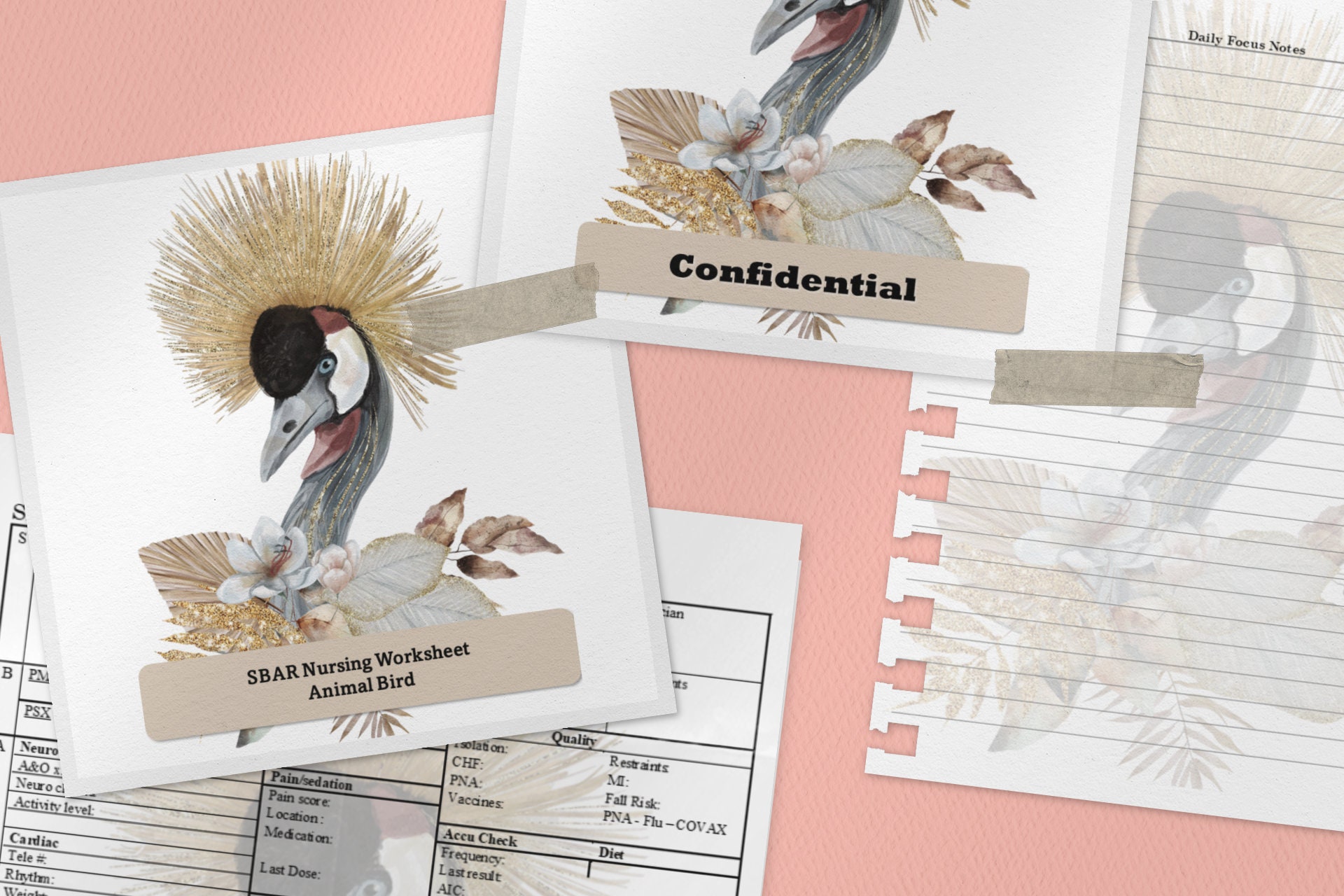 SBAR Nursing Worksheet Animal Bird Documentation Nursing - Etsy