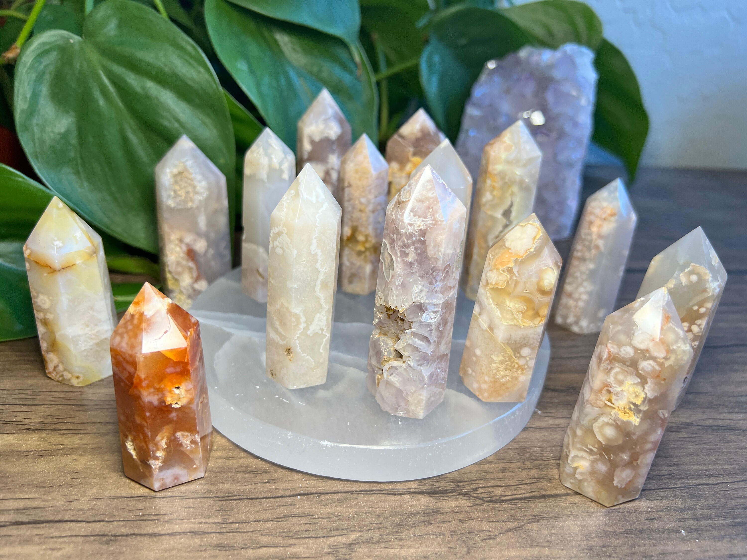 Flower Agate Towers CHOOSE YOUR OWN | Flower Agate Druzy Towers ...
