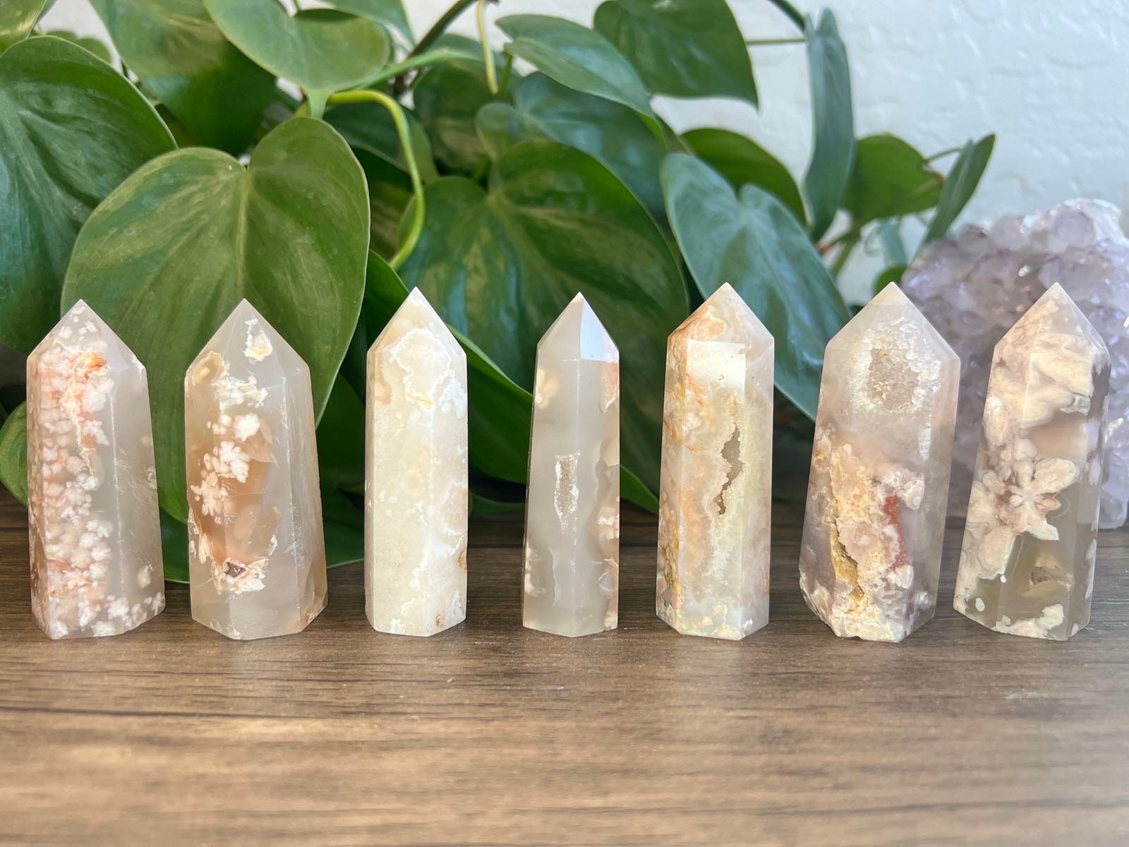 Flower Agate Towers CHOOSE YOUR OWN | Flower Agate Druzy Towers ...