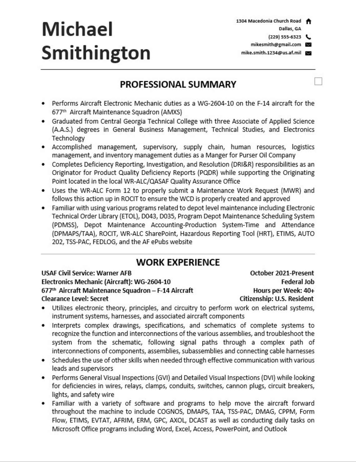 Federal Résumé Template for Various Positions That Will Help You Get ...