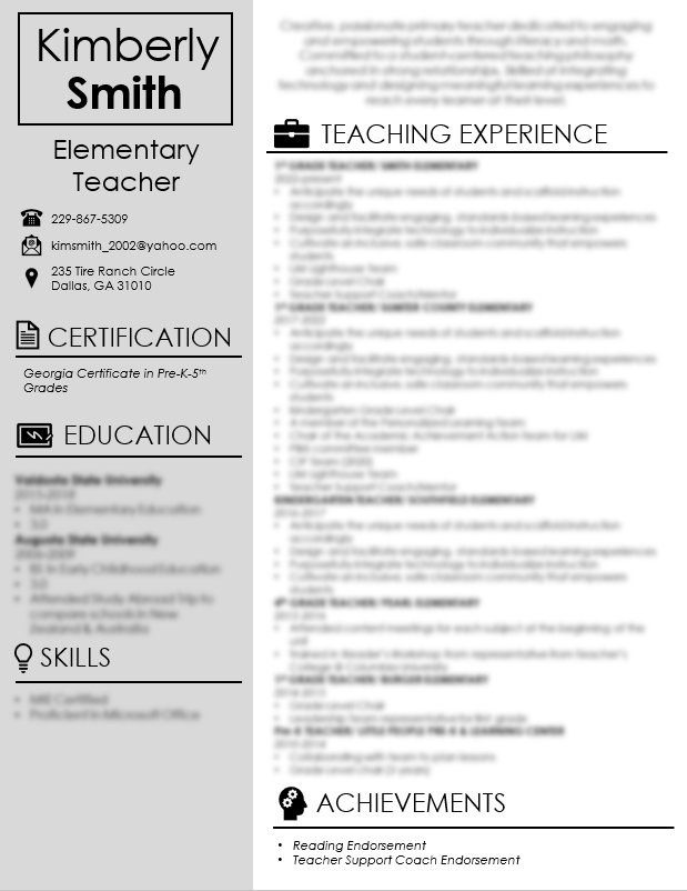 Teacher Résumé Template That Will Help You Get Noticed by the Board of ...
