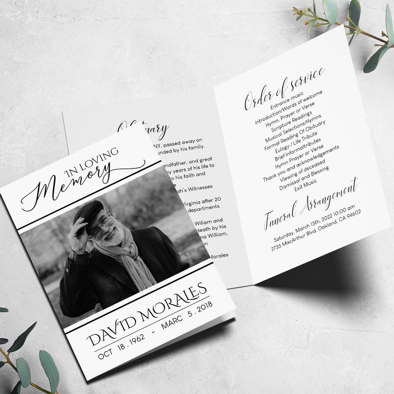 Memorial Brochure - Etsy