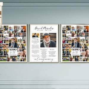 Funeral Set Collage Poster Templates, Obituary Funeral Welcome Sign ...