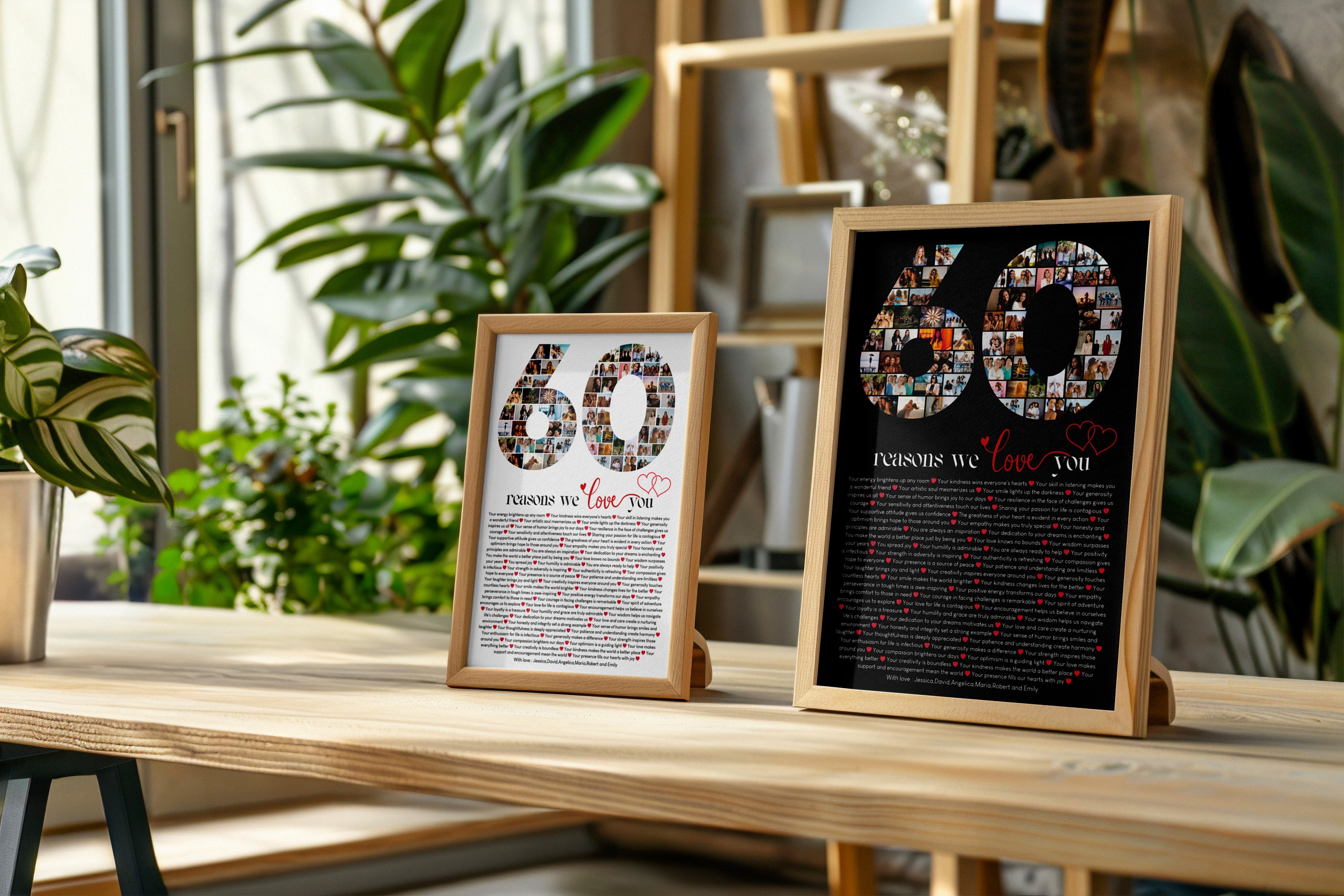 60 Reasons We Love You Poster With Collage Template, Printable 60th ...