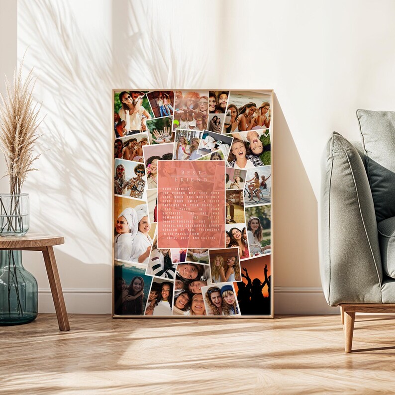 Best Friend Photo Collage Template | Personalized Friendship Definition ...