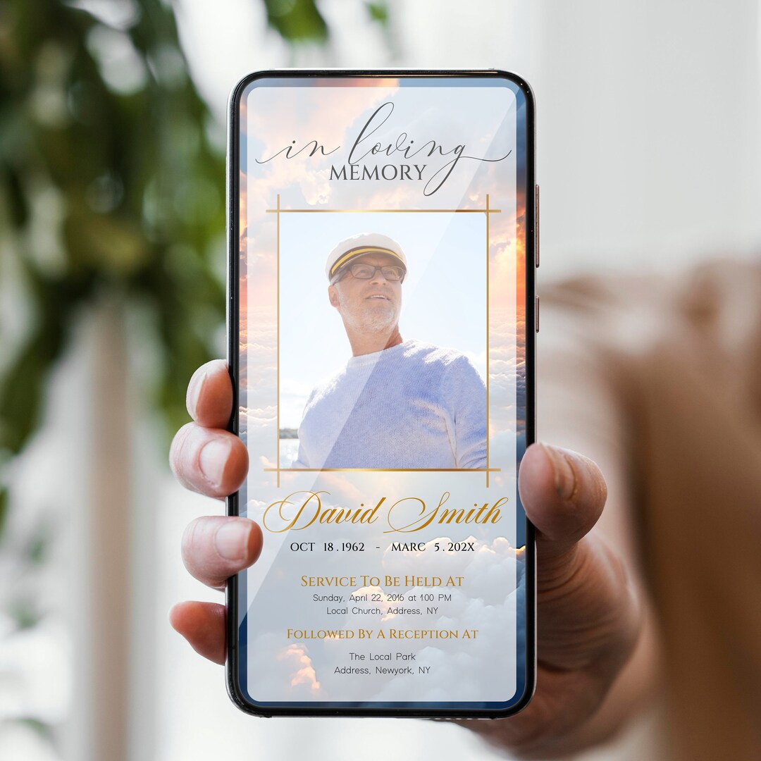 Funeral Invitation Template , Sky Background, Electronic Funeral ...