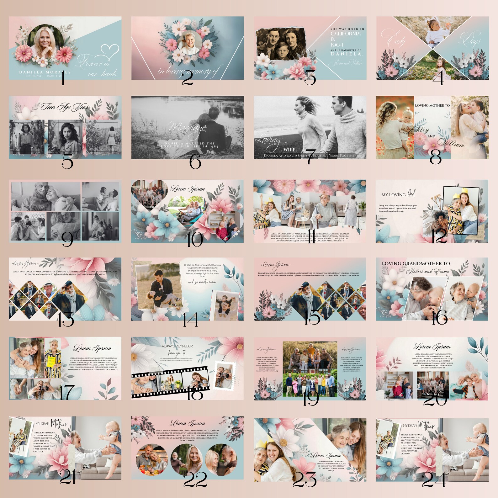 Memorial Slideshow Template: Celebration of Life Presentation (canva ...
