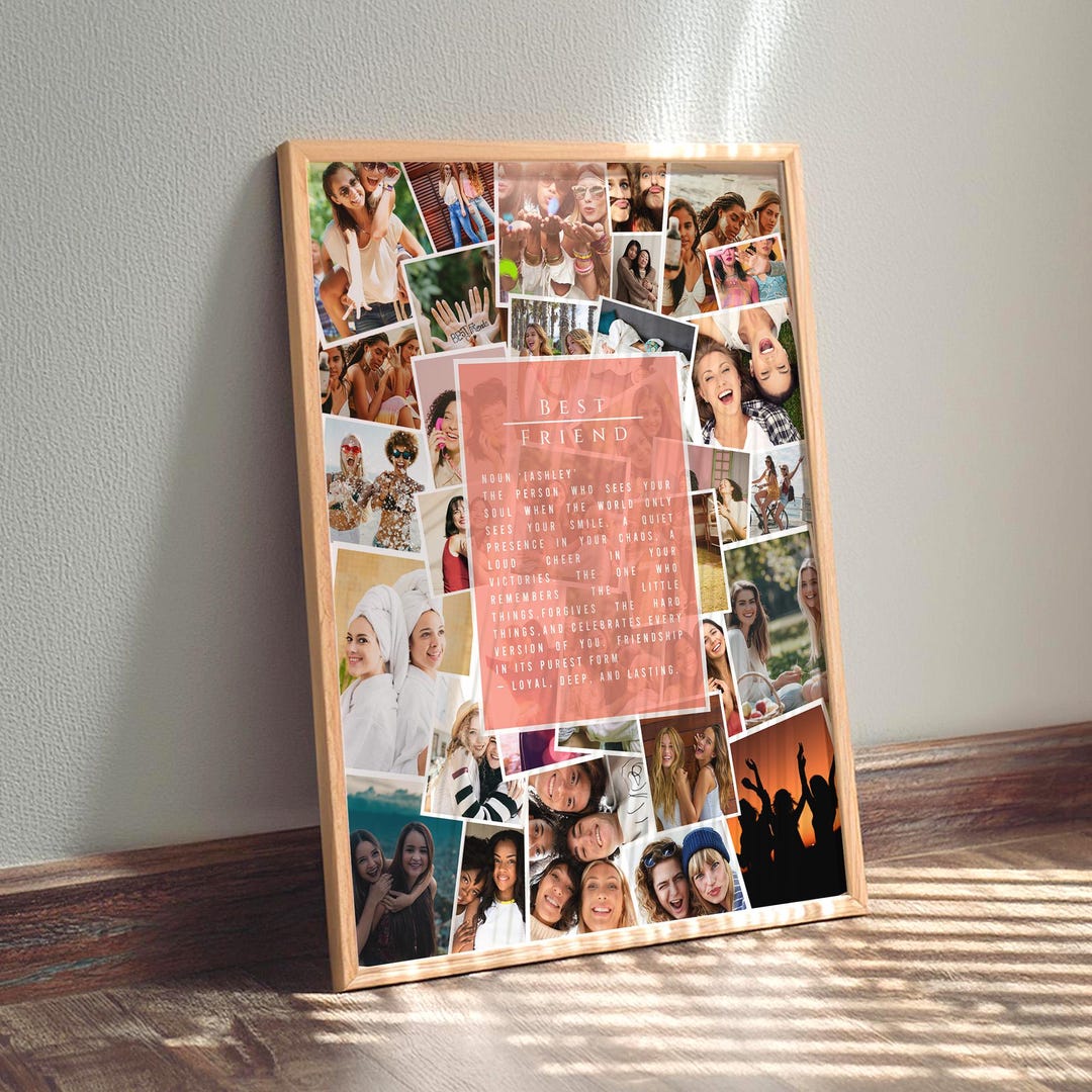 Best Friend Photo Collage Template | Personalized Friendship Definition ...