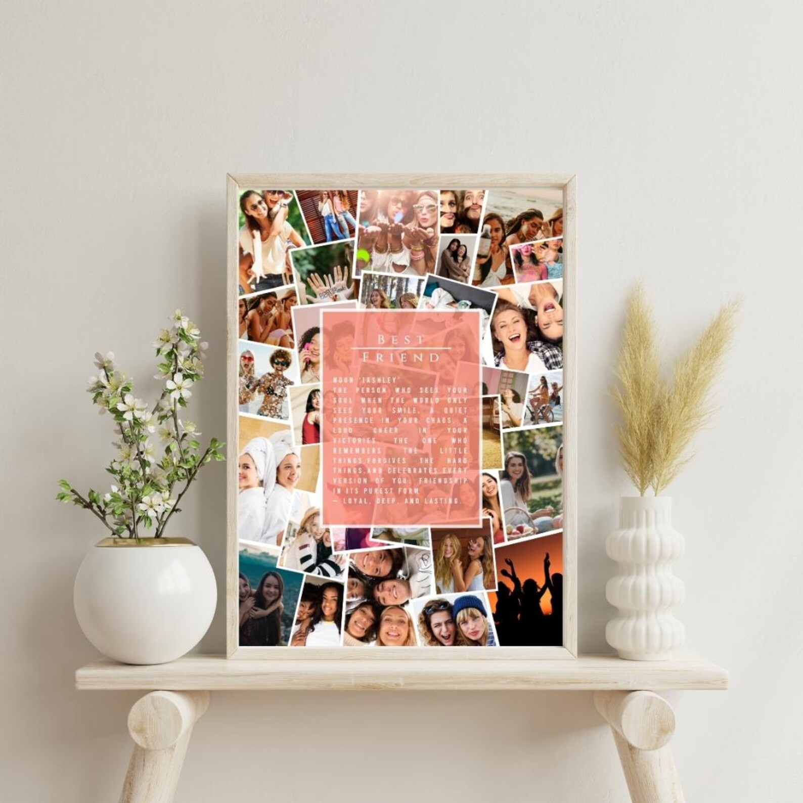 Best Friend Photo Collage Template | Personalized Friendship Definition ...