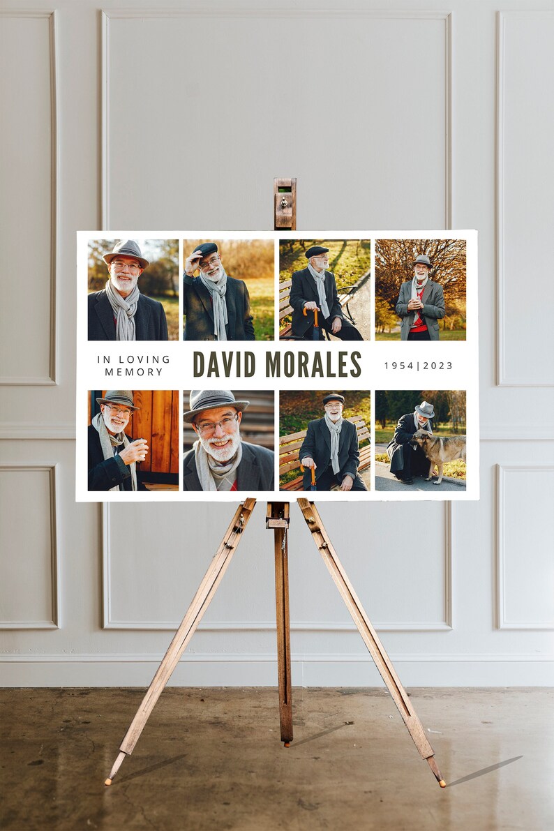 Funeral Photo Collage Template for 8 Photos Funeral Photos - Etsy