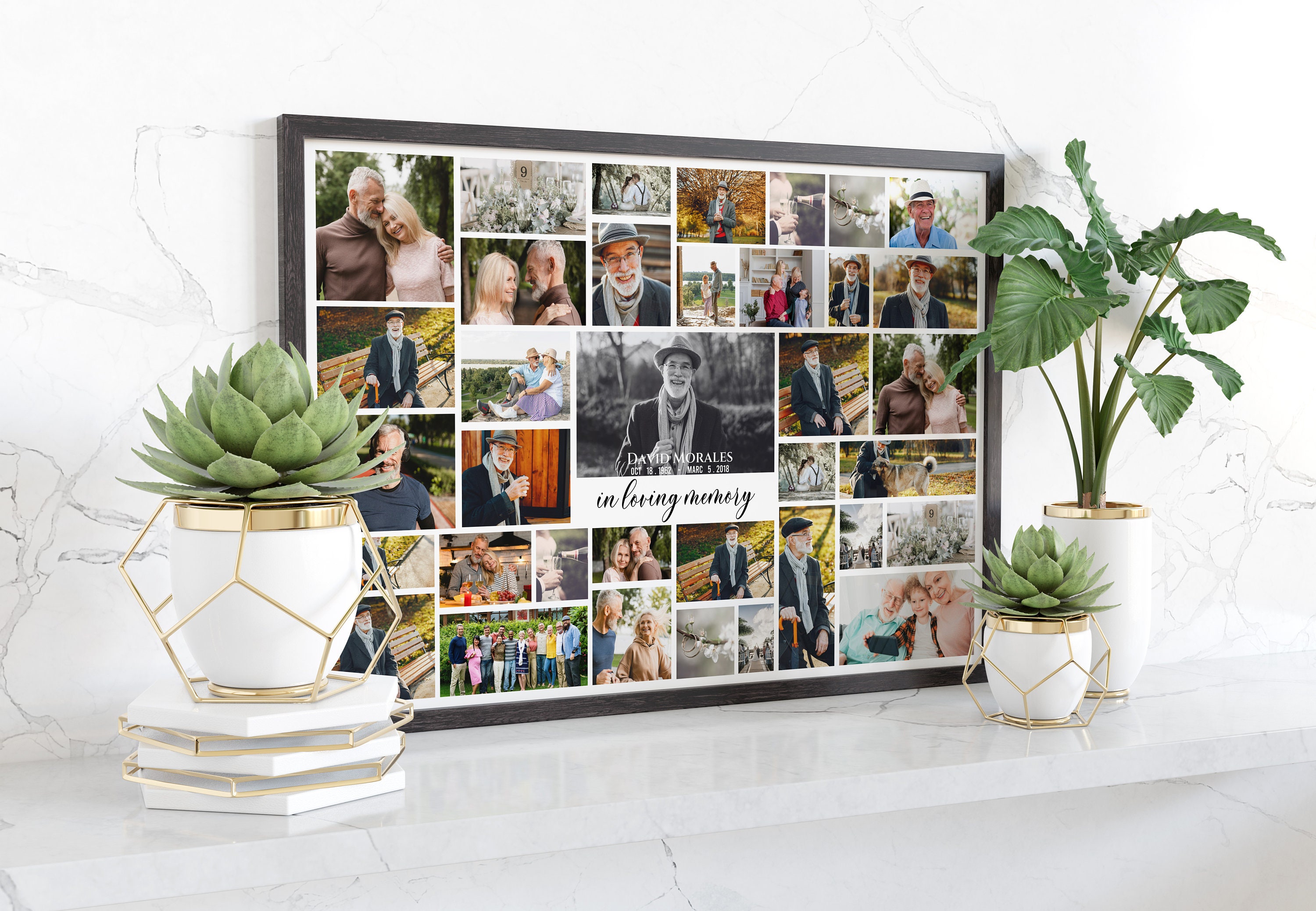 Funeral Photo Collage Welcome Sign, 3 Sizes (20''x16 - 24''x18'' - 36 ...