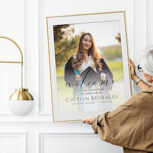 Editable Modern Graduation Welcome Poster Template - Single Photo, 8 ...