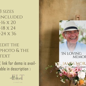 Funeral Collage Poster With Large Photo, Funeral Collage Template ...