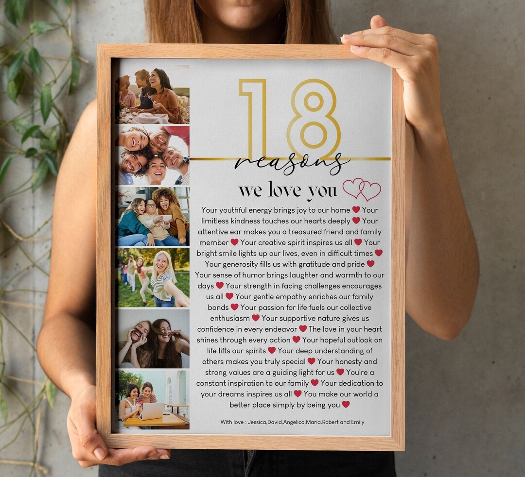 18 Reasons Why We Love You Photo Poster Template, Editable and ...