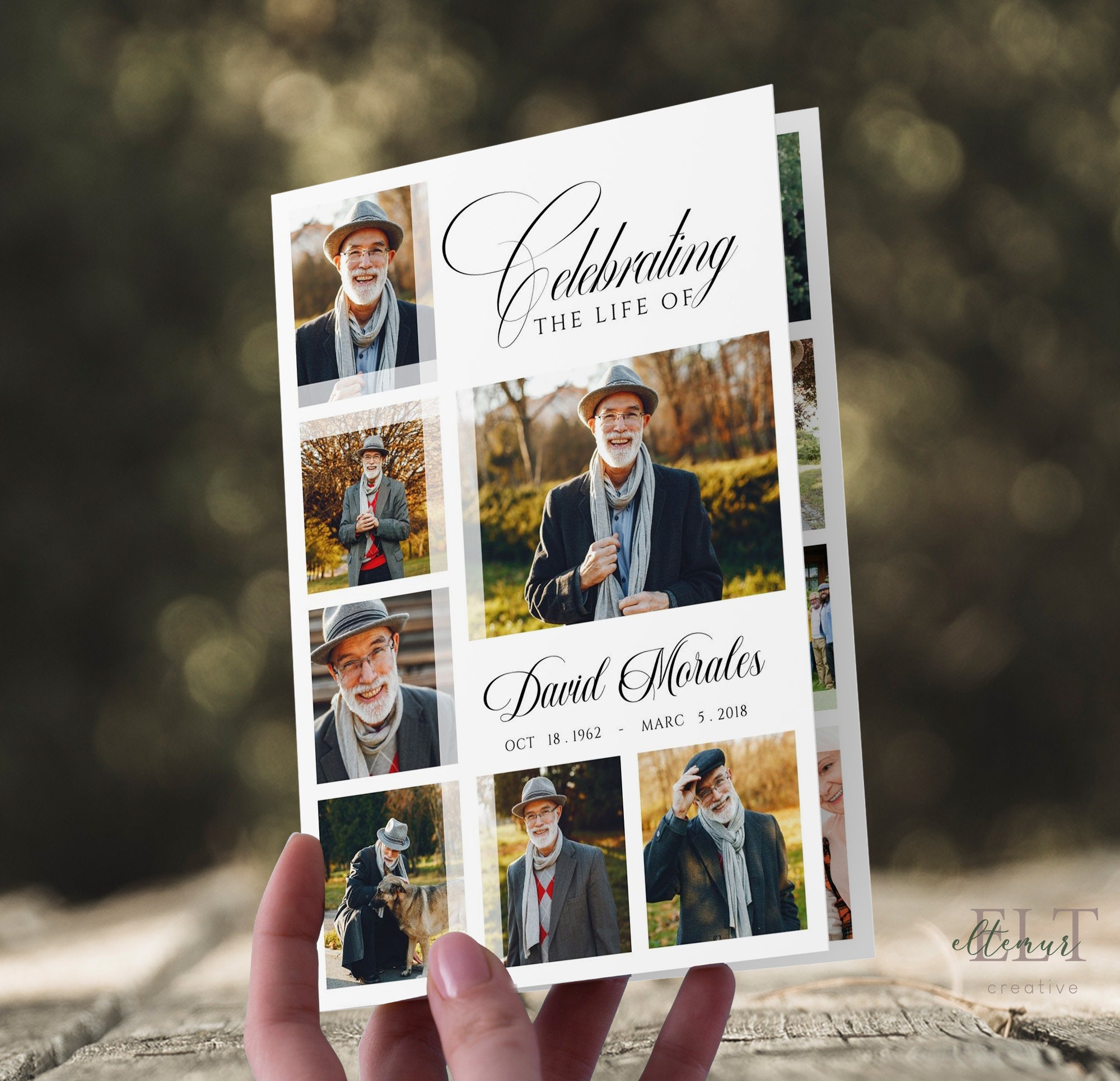 Celebration of Life Funeral Program Template: Editable Memorial ...