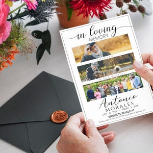 Minimalist Funeral Invitation Template,simple Photo Celebration of Life ...