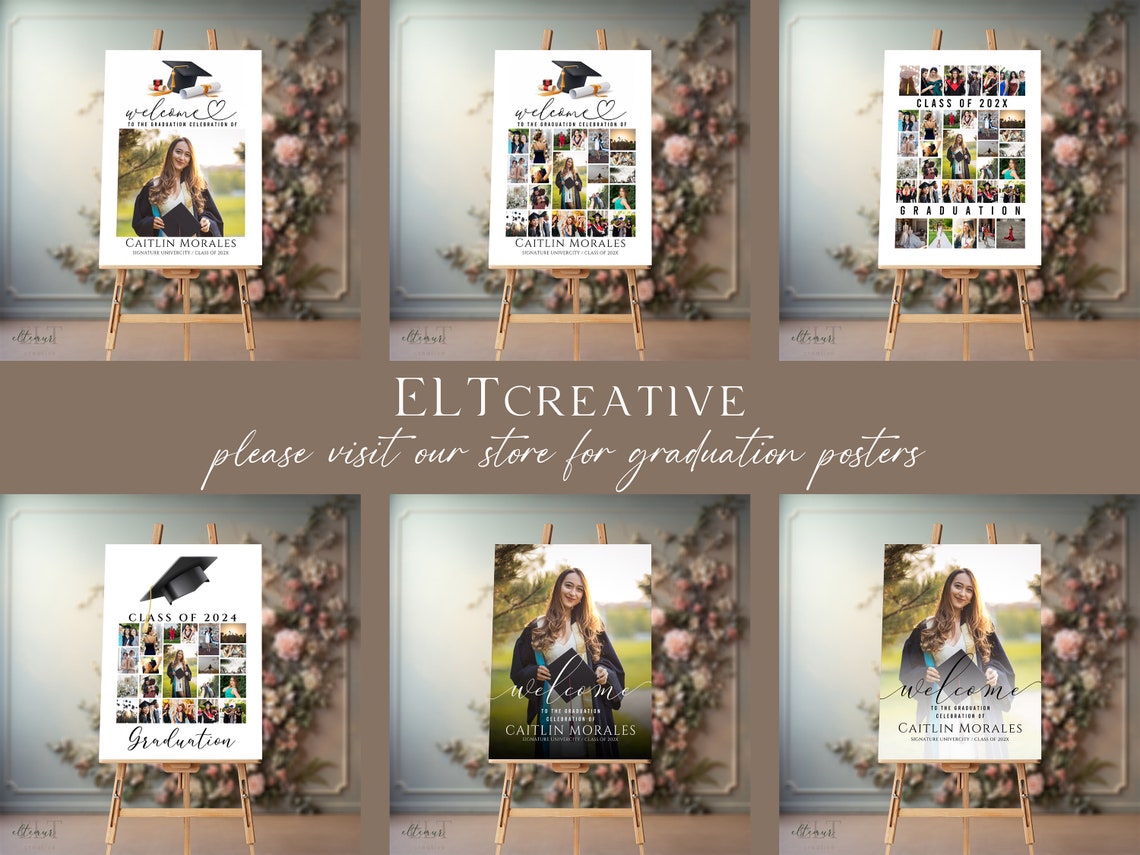 Editable Graduation Photo Collage Poster, 8 Sizes (16x20''-18x24 ...