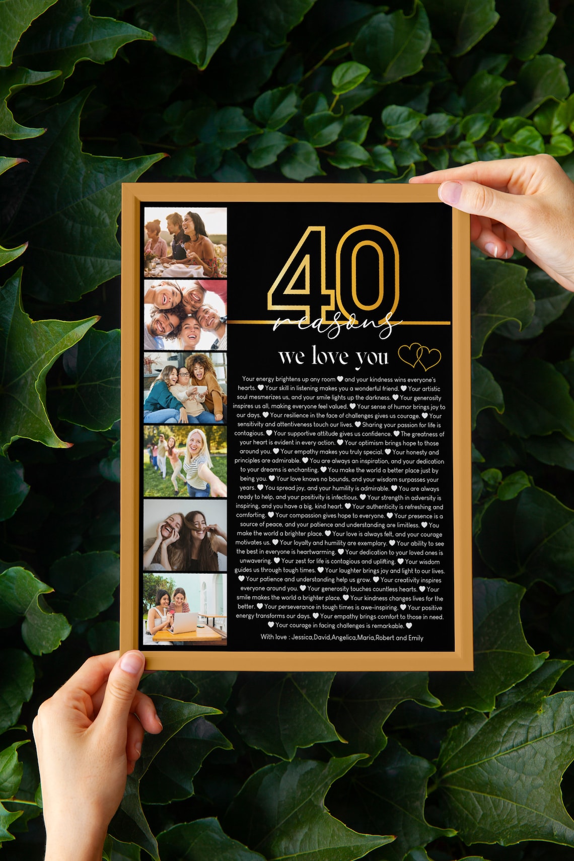 40th Birthday Photo Poster: 40 Reasons We Love You (CANVA Template) - Etsy
