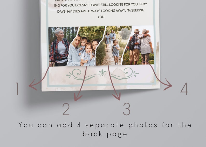 Bi Fold Greenery Funeral Thank You Program Template Editable - Etsy