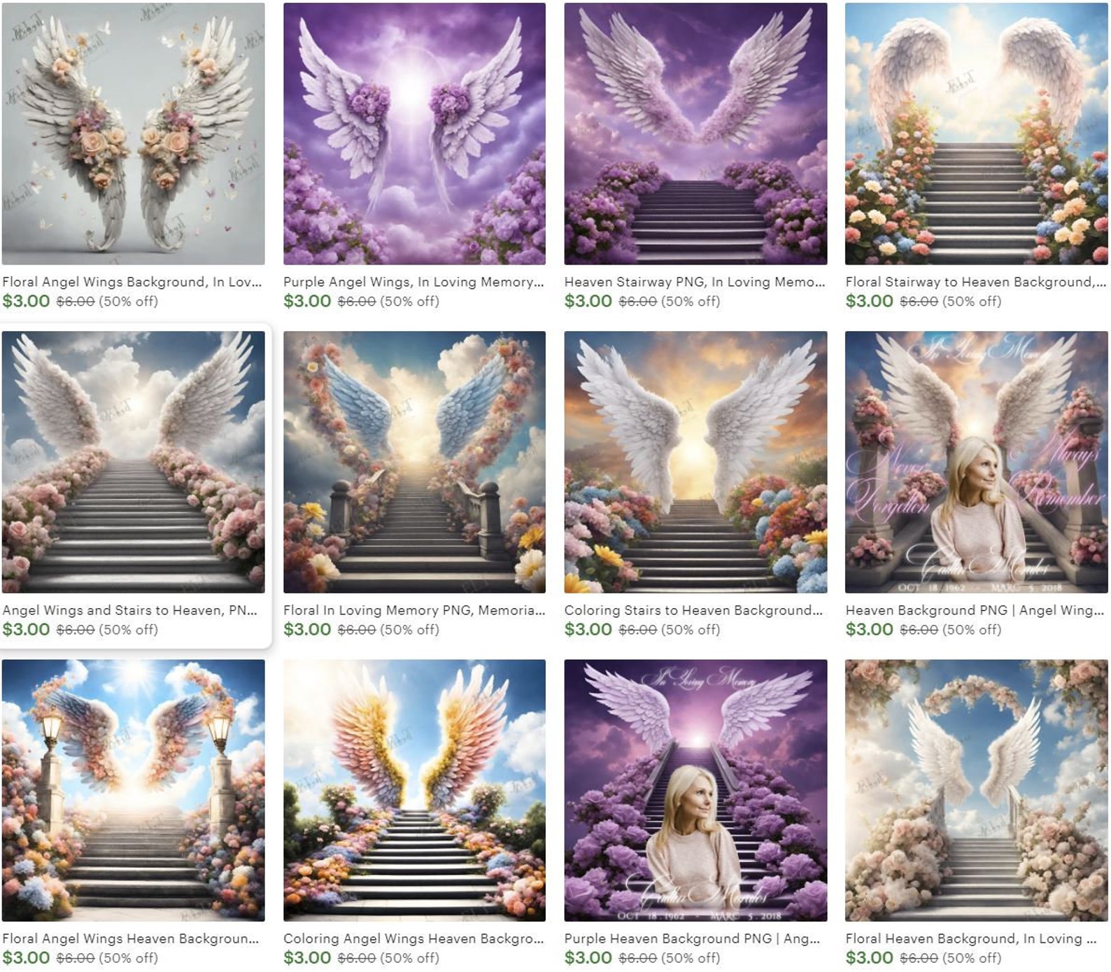 Floral Heaven Background, in Loving Memory PNG, Memorial Background ...