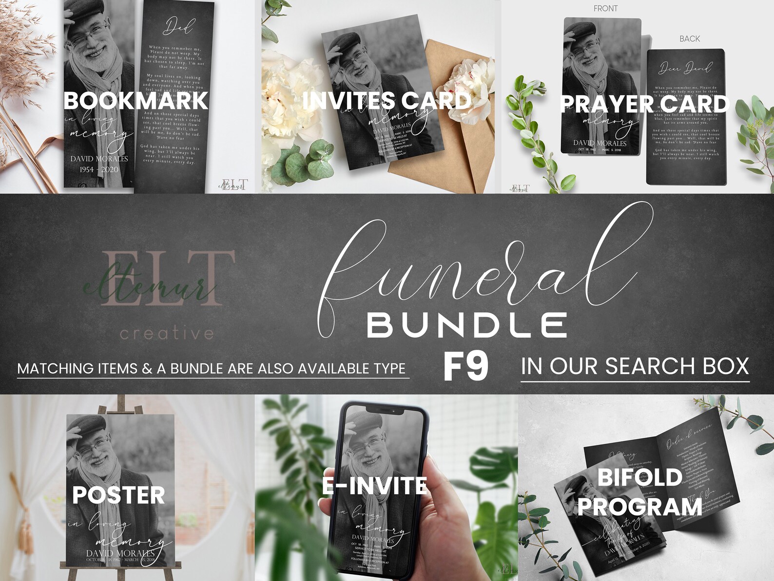 Black White Funeral Sign Simple Memorial Sign Modern Funeral Photo ...